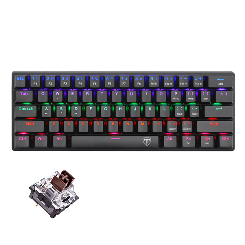 T-DAGGER ARENA TGK321 60% Wired Gaming Mechanical Keyboard - Brown Swi ...